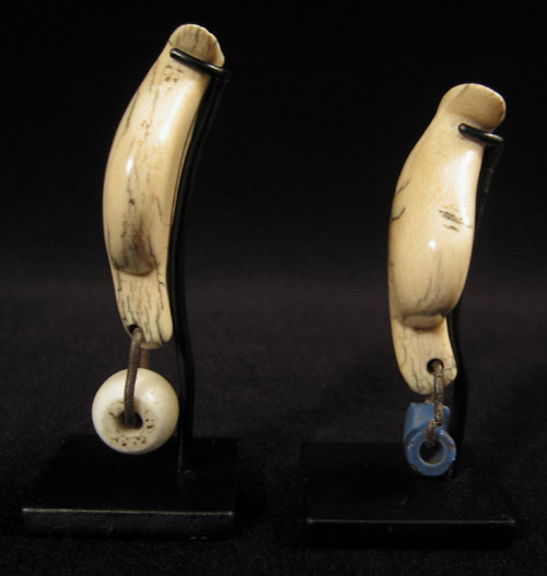 African Tribal Art - Ivory lip plugs, Tanzania